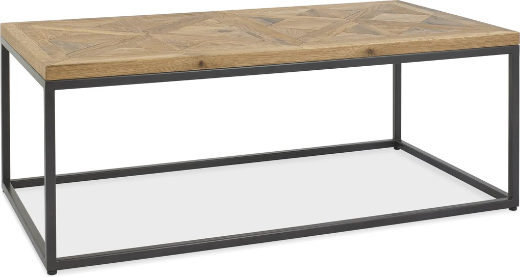 Konferenční stolek Indus 114 cm z masivu dub přírodní/grafit