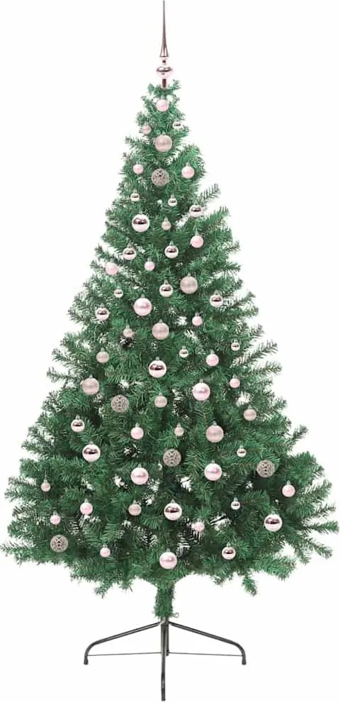 Umělý osvětlený vánoční stromeček Zelená 240 cm PVC 3397039