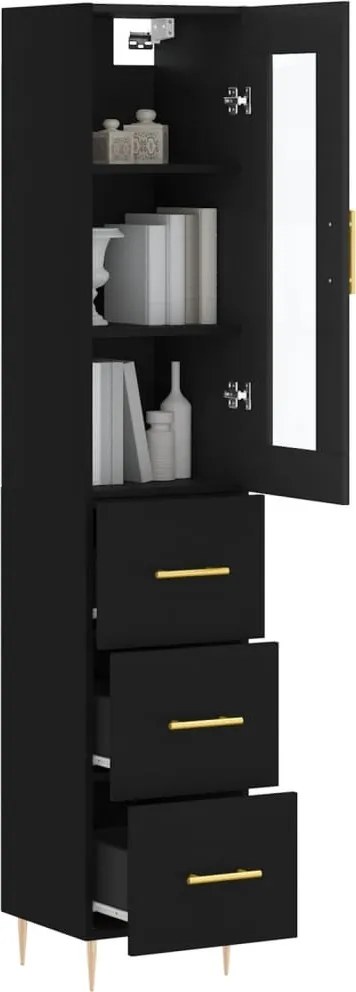 vidaXL Skříň highboard 34,5 x 34 x 180 cm kompozitní dřevo [3199226] Barva: Betonová šedá