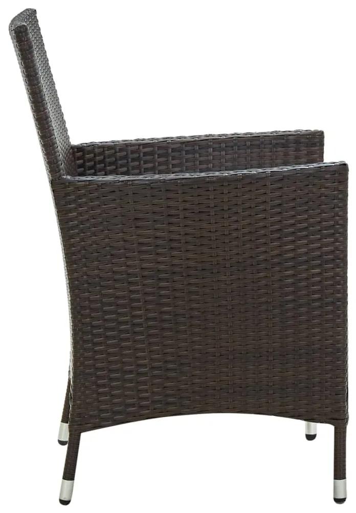 Zahradní židle s poduškami 4 ks polyratan hnědé,  316687