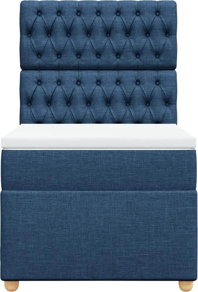 Box spring postel s matrací modrá 100 x 200 cm textil 3293504
