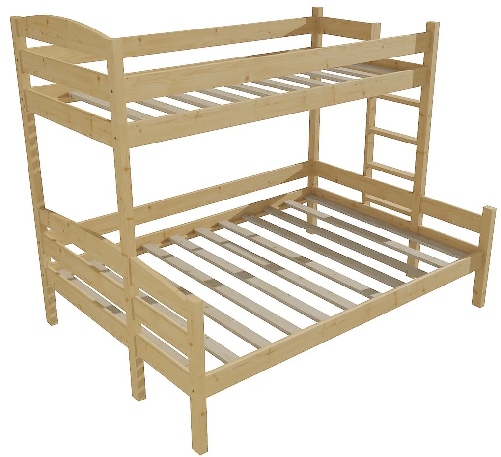Vomaks Patrová postel s rozšířeným spodním lůžkem PPS 001 Rozměr: 90/120 x 200 cm, Barva: moření dub, Varianta: vpravo