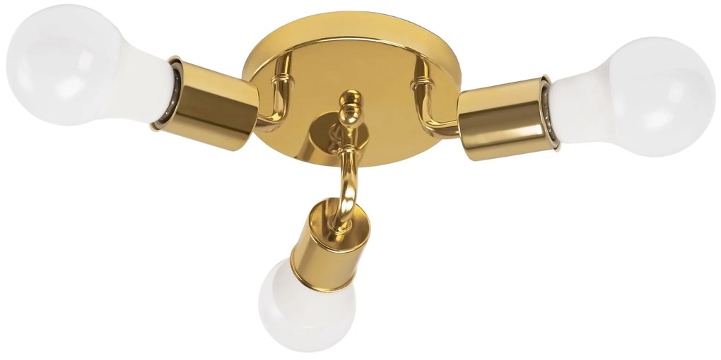 Toolight, Trojité stropní kovové svítidlo Gold APP704-3C, zlatá, OSW-05203