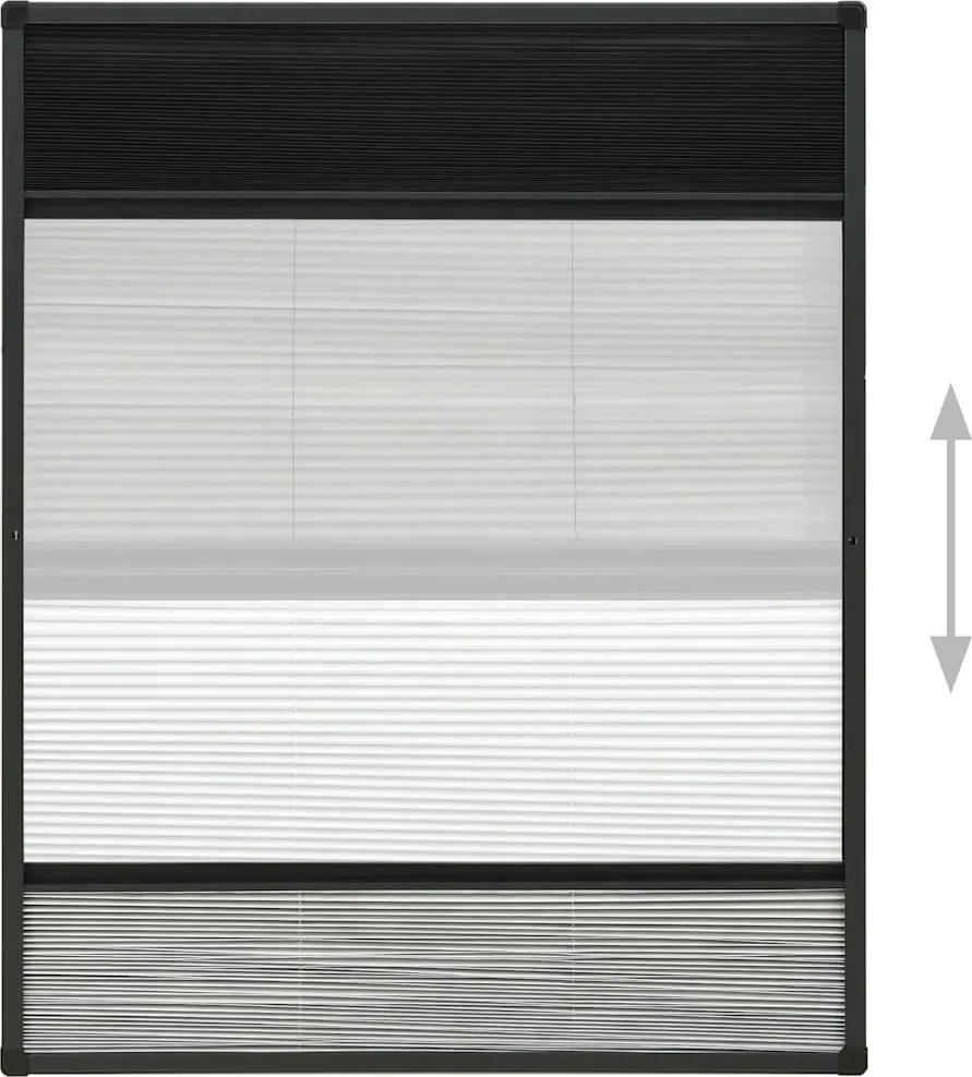 Plisovaná okenní síť proti hmyzu se zástěnou hliník 80 x 100 cm 148683