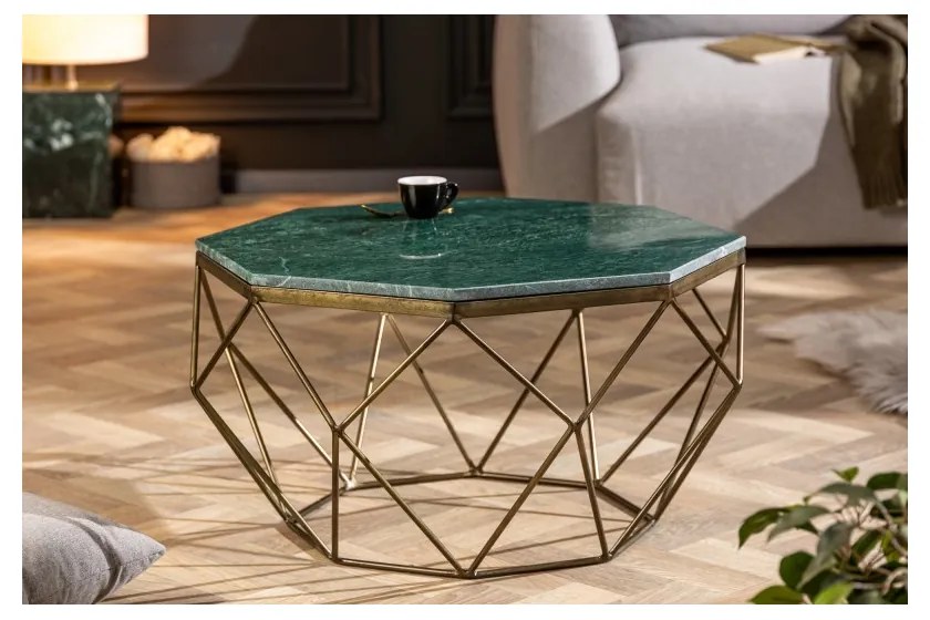 Massive home | Konferenční stolek DIAMOND NOBLES 69 CM zelený mramor