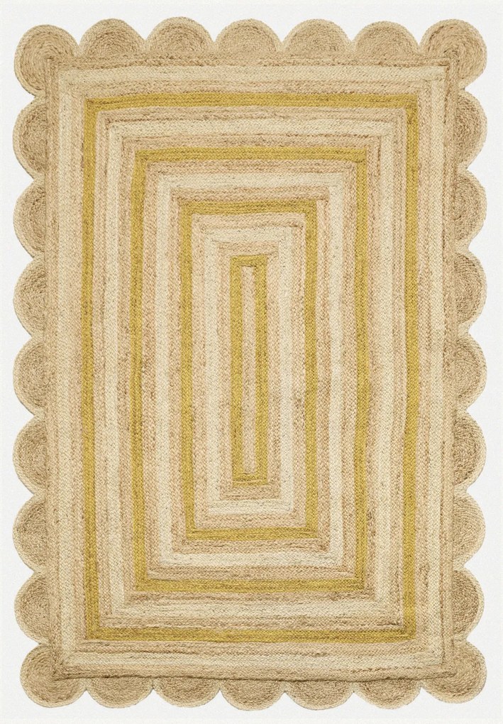Diamond Carpets India, Ručně vázaný kusový koberec Soren J-41 Natural Yellow, 300x400, žlutá, chodba / předsíň