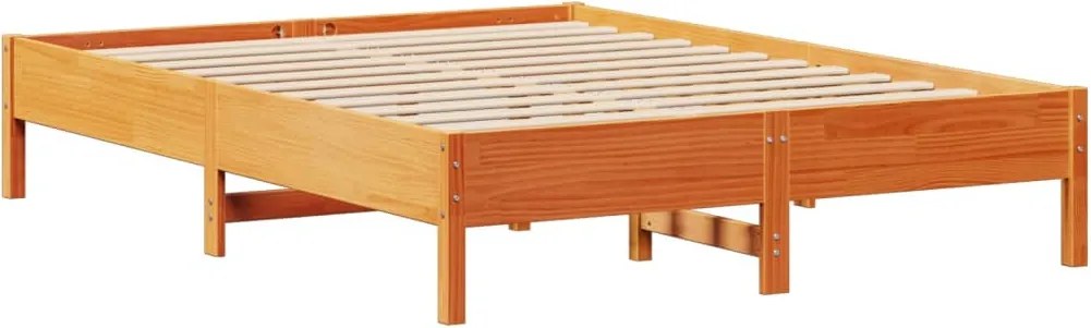 Postel bez matrace voskově hnědá 135 x 190 cm masivní borovice 3306164