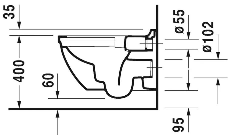 Duravit Starck 3 - závěsné WC s Rimless 36x54 cm 2527090000