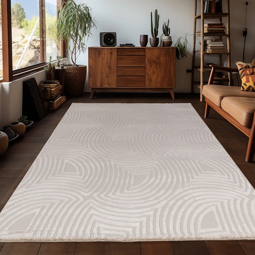 Ayyildiz, Kusový koberec Sahara 1113 Beige, 80x150, béžová, obývací pokoj