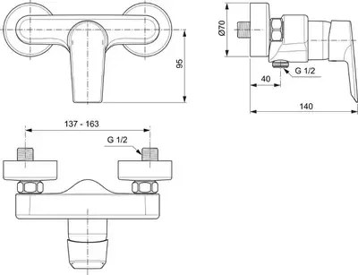 Ideal Standard Tesi - Sprchová baterie | chrom