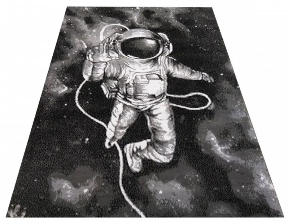 Kusový koberec PP Kosmonaut černý, Velikosti 160x220cm