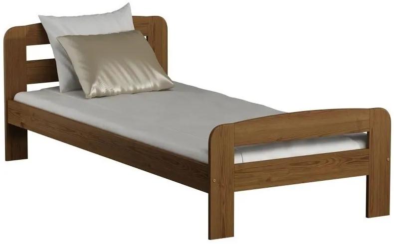 Dřevěná postel Klaudia 90x200 + rošt ZDARMA (Barva dřeva: Borovice)