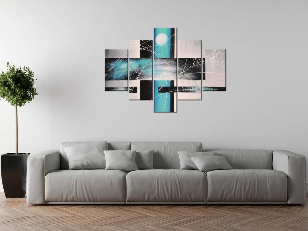 Gario Ručně malovaný obraz Nebeské šílenství - 5 dílný Rozměry: 100 x 70 cm