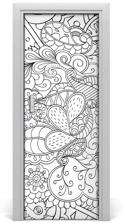 Samolepící fototapeta na dveře pozadí Zentangle 95x205 cm