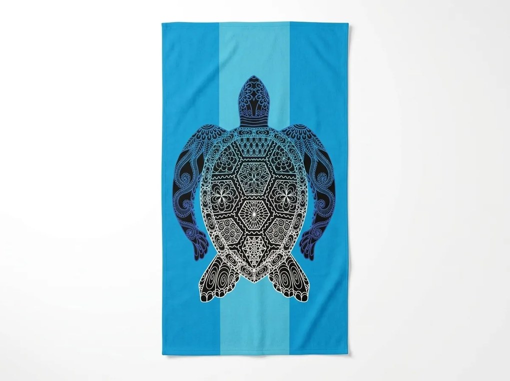 Rychleschnoucí XXL plážová osuška SHELL GEM modrá 150 x 210 cm, 100% mikrovlákno