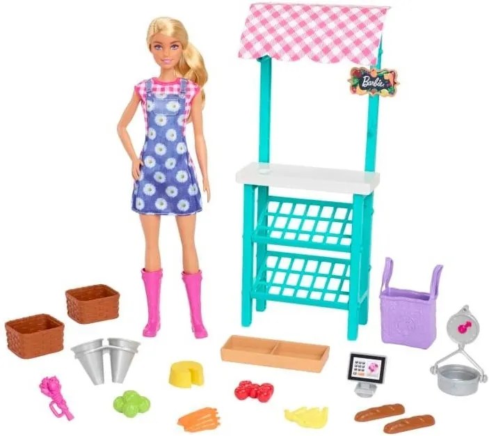 Mattel barbie farmářský stánek s panenkou, hcn22
