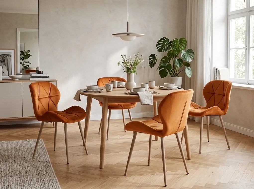 Jídelní židle MANGO VELVET, terakotová