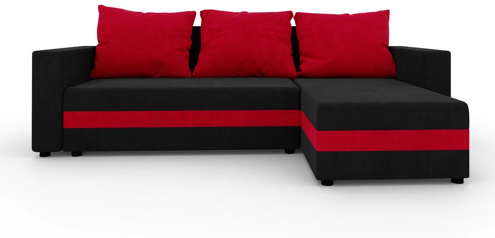 Rohová sedačka Safino (černá + červená) (P). 1042617