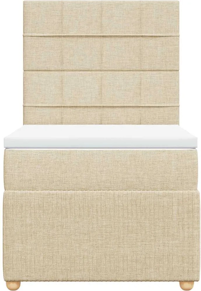 Box spring postel s matrací krémová 90x200 cm textil 3294244