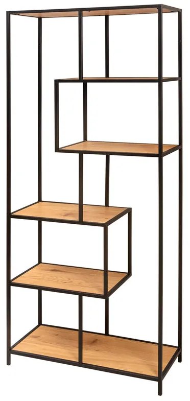 Invicta Kovová knihovna SLIM LINE 185x77 dub cm 42022