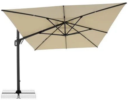 Doppler LIFE 300 x 400 cm – výkyvný zahradní slunečník s boční tyčí : Desén látky - 822