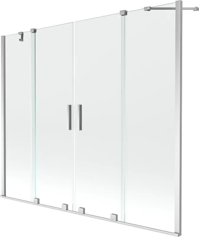 Mexen Velar Duo, 2-křídlová posuvná vanová zástěna 180 x 150 cm, 8mm čiré sklo, chromový profil, 896-180-000-02-01