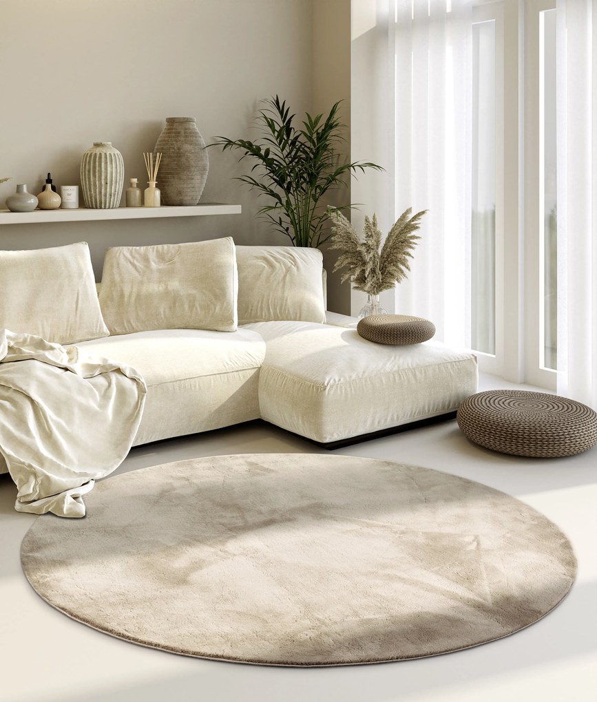 Villeroy & Boch Kusový koberec 106159 Beige kruh, 200x200 (průměr) kruh, béžová, ložnice