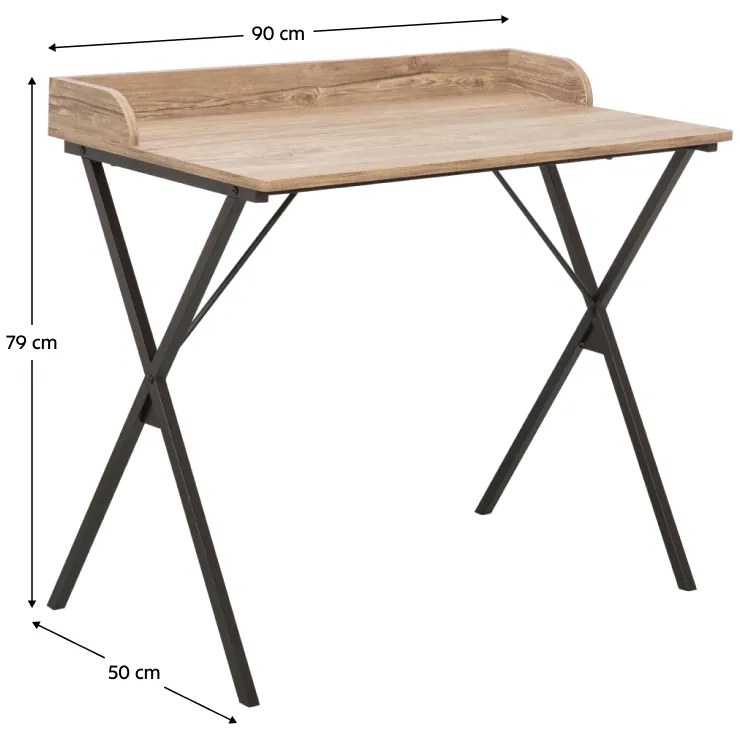 Kondela PC stůl, dub/černá, OFIS
