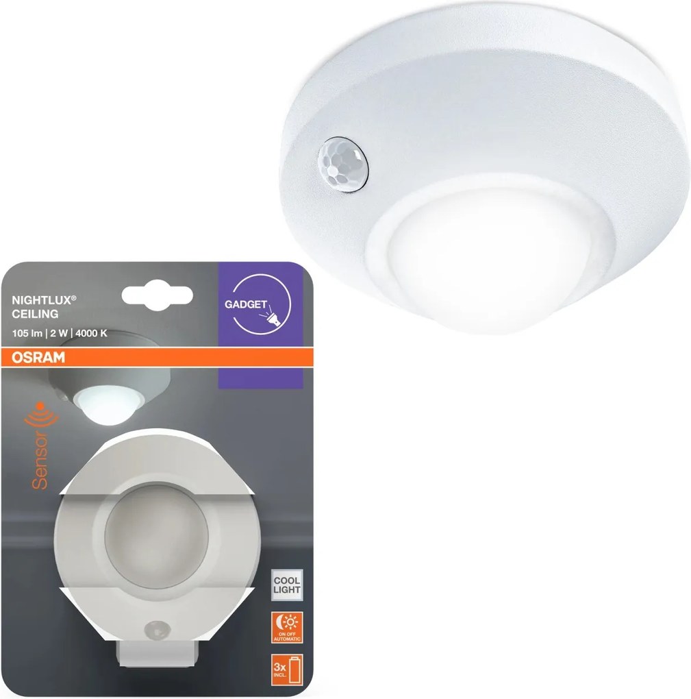 Osram Bateriové LED noční světlo Nightlux CEILING White 1,7W 105lm 4000K