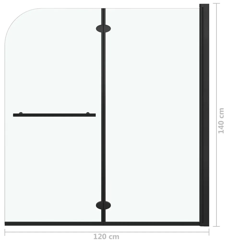 vidaXL Marketos Skládací sprchový kout se 2 panely ESG 120 x 140 cm černý