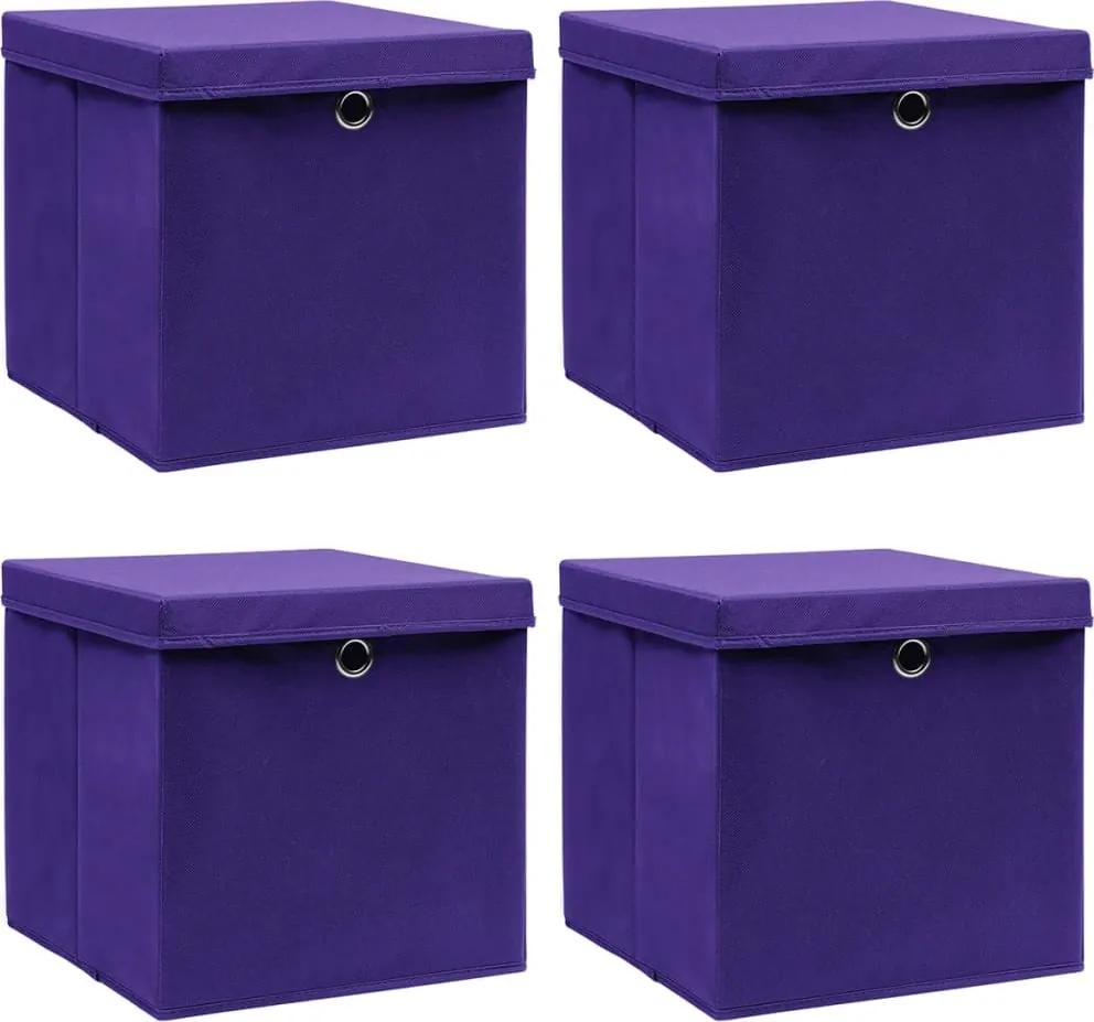 vidaXL Úložné boxy 4 ks netkaná textilie 28 x 28 x 28 cm [325188] Barva: Dětská modrá