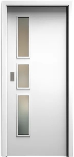 SAPELI ELEGANT KOMFORT M33 - LAKOVANÉ - POSUVNÉ DVEŘE VČ. ZÁRUBNĚ - Barva ral Průchozí šířka (cm): 80, Průchozí výška (cm): 197