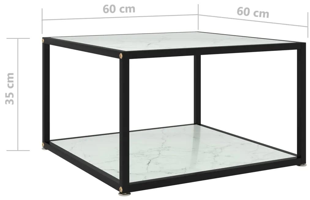 Konferenční stolek bílý 60 x 60 x 35 cm tvrzené sklo - Default Title