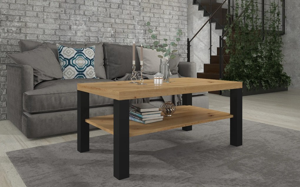 ADRK Furniture Konferenční stolek SVEN 115x65 CT-Sve-ART+BM-H075