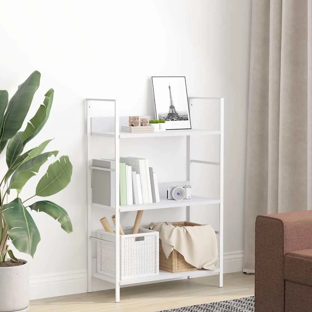 Knihovna se 3 policemi bílá 60x27,6x90,5 cm kompozitní dřevo 288220