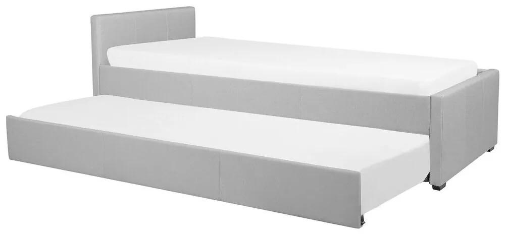 Rozkladací  postel 80 x 200 cm světle šedá MARMANDE Beliani