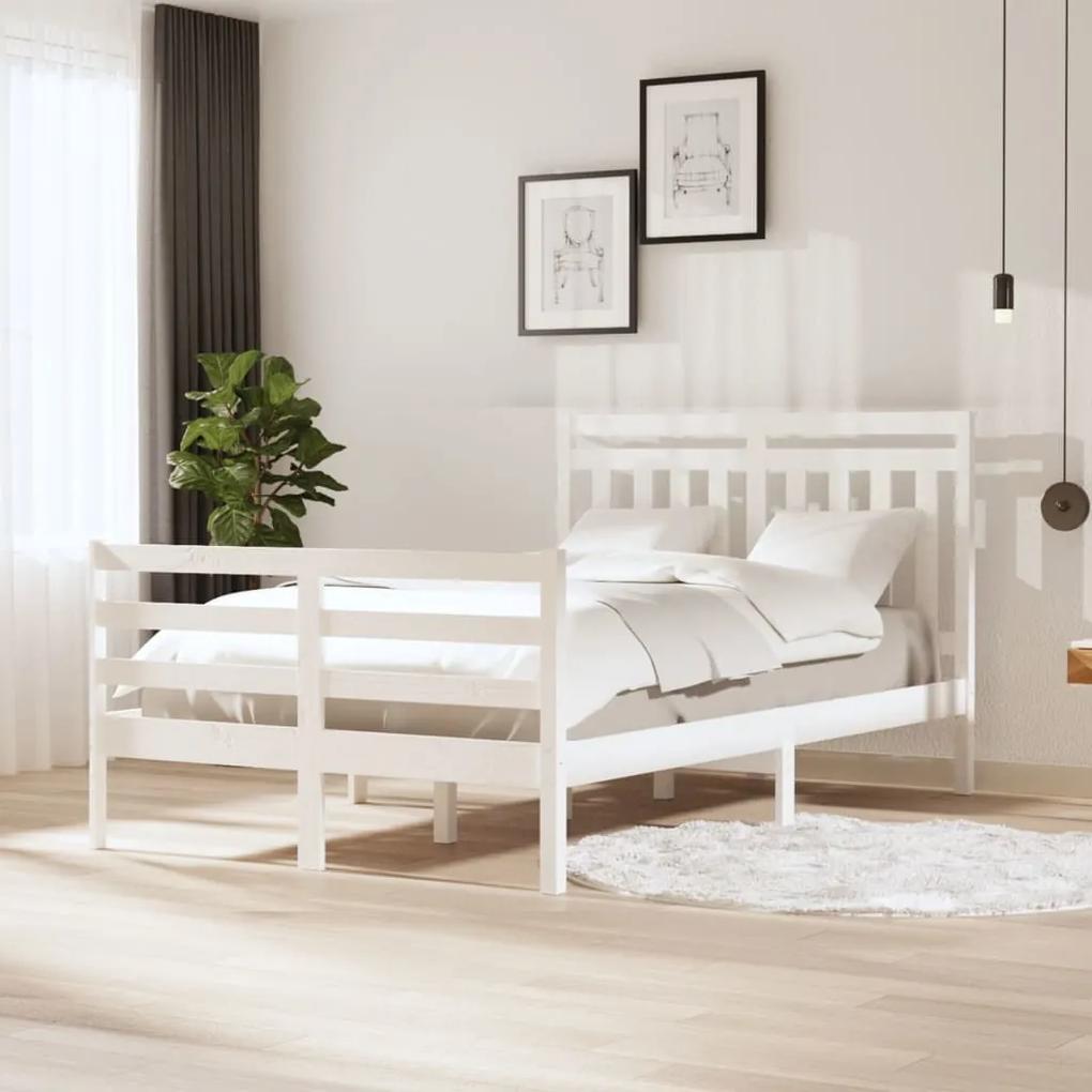 vidaXL Rám postele masivní dřevo 120 x 200 cm [3100649] Barva: Bílá