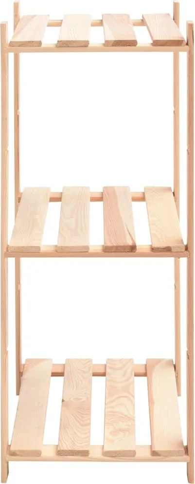 Úložný regál 3 police 60 x 38 x 90 cm masivní borovice 150 kg 286201