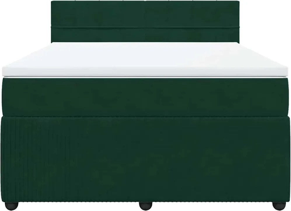 Box spring postel s matrací tmavě zelená 160x200 cm samet 3290085