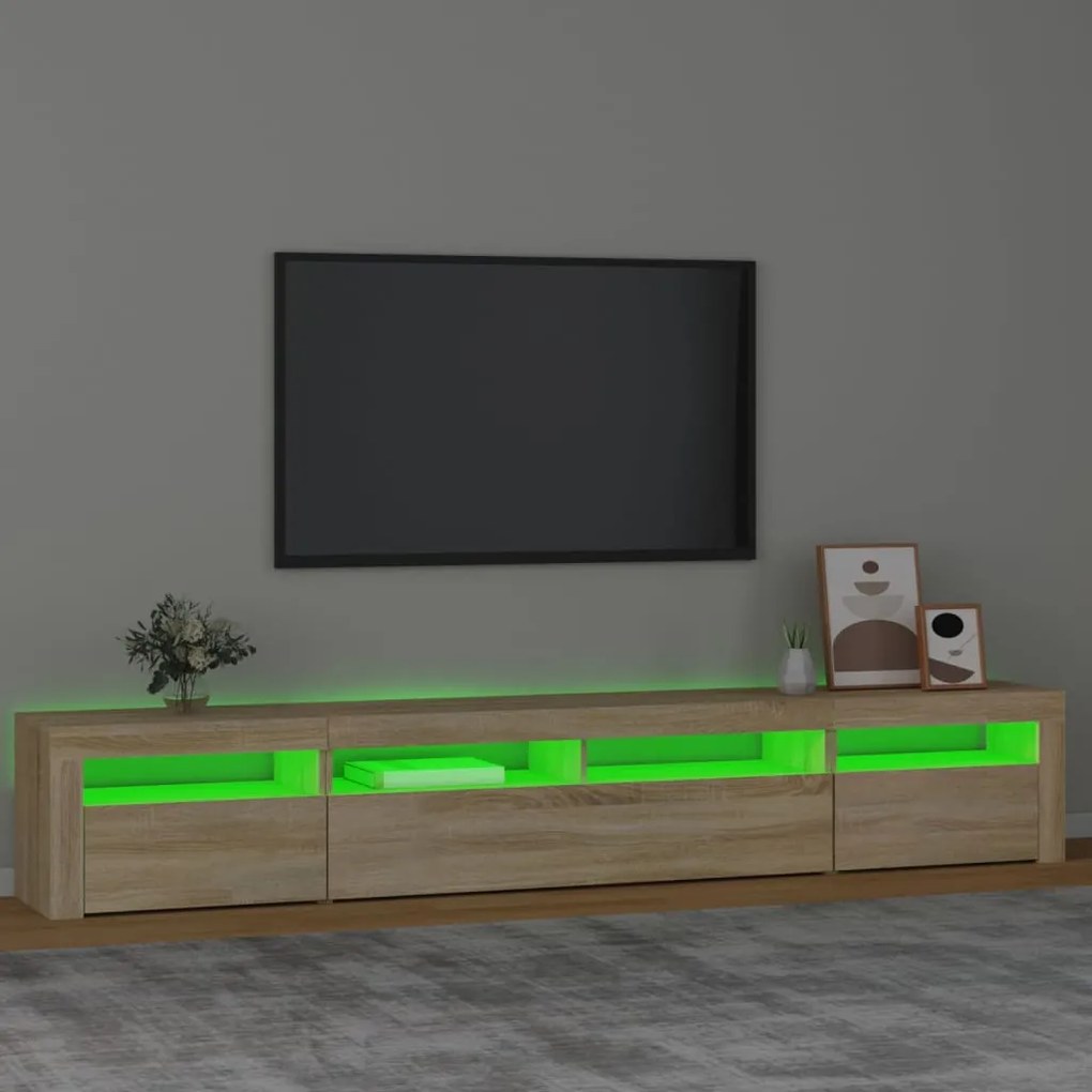 TV skříňka s LED osvětlením dub sonoma 240x35x40 cm 3152724