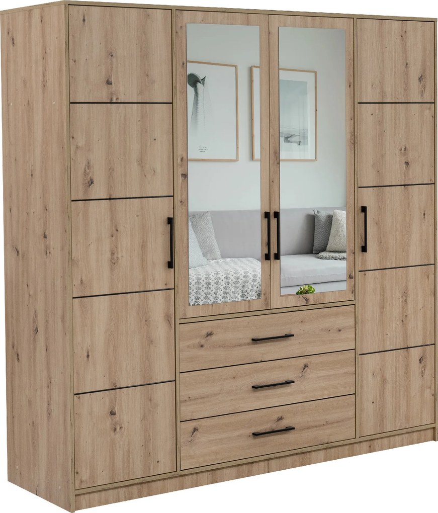 STO Šatní skříň KOS D4 196 cm, Dub Artisan