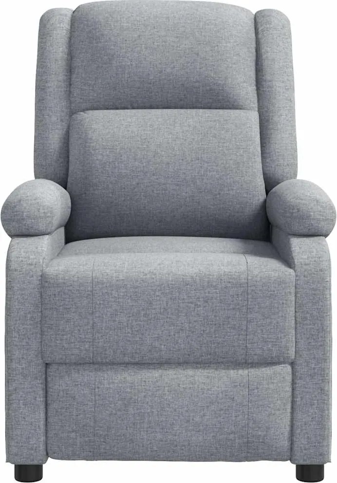 Masážní křeslo světle šedé textil 340936