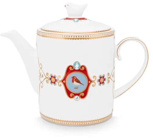 Pip Studio Love Birds čajová konvice 1,3l, bílá