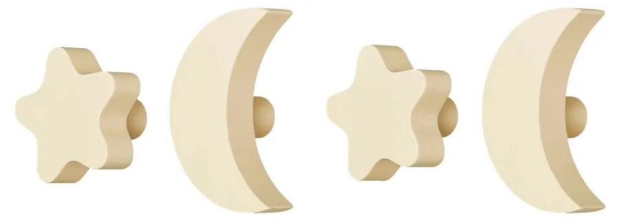 Háčky Stars and Moons hooks Sand - set 4 ks Nofred