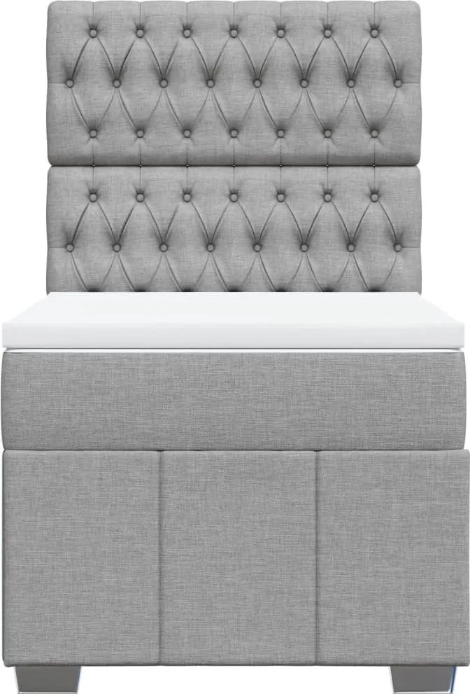 Box spring postel s matrací světle šedá 80 x 200 cm textil 3291502