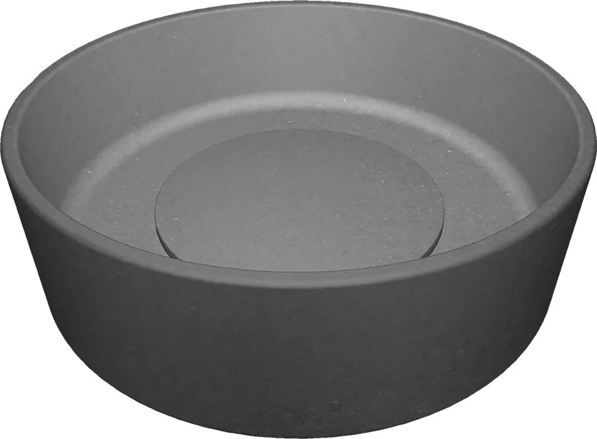 Laveo Perl, granitové umyvadlo na desku 360x360x115 mm, šedá, LAV-VGP1510T