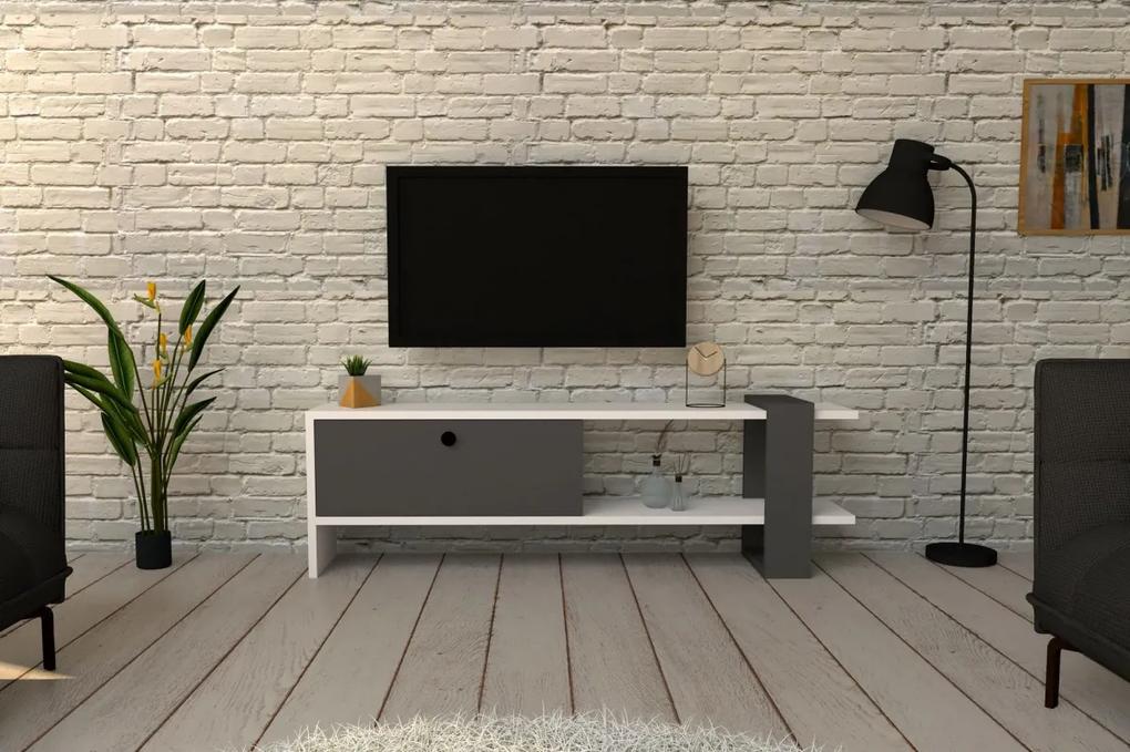 TV stolek FUNDA 120 cm antracitový/bílý