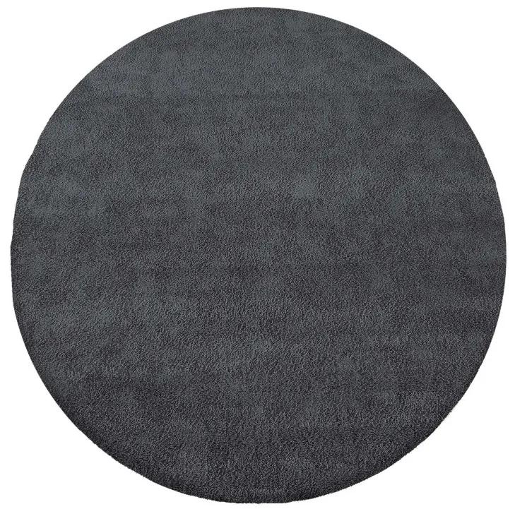 Stylový kulatý koberec v černé barvě 133X133