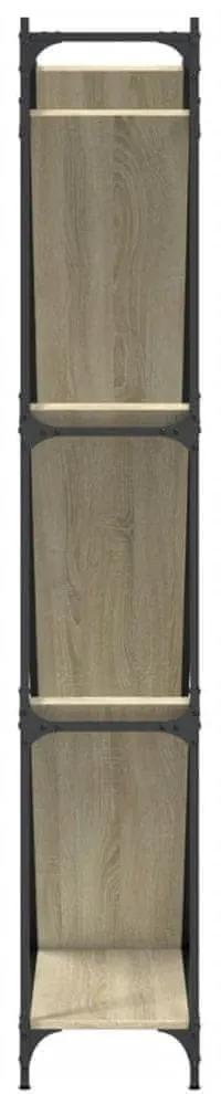 Petromila Knihovna dub sonoma 79 x 30 x 180 cm kompozitní dřevo a kov