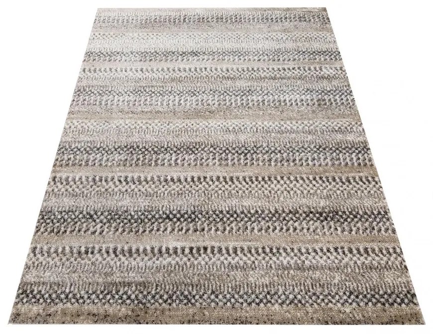 Moderní koberec s hrubě tkaným vzorem béžové barvy Šířka: 120 cm | Délka: 170 cm